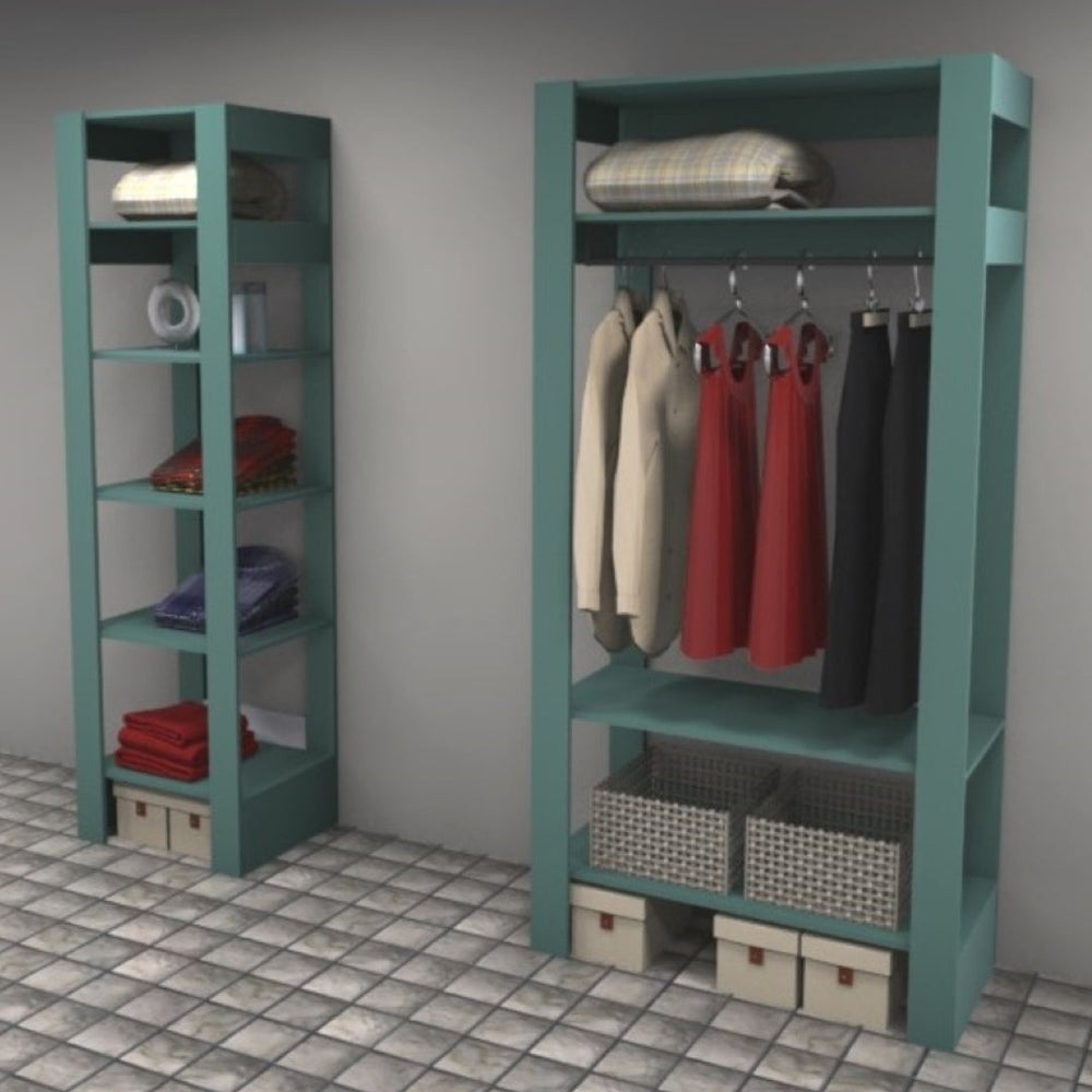 Freestanding Cupboard with 5 Shelves - Wardrobe Flatpack - UCAN