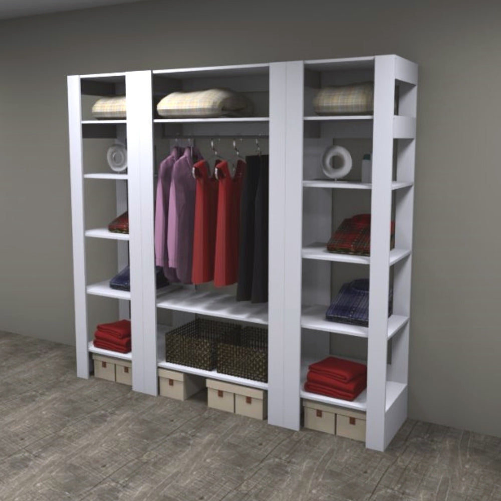 Freestanding Cupboard with Rail and Shelf - Wardrobe Flatpack - UCAN