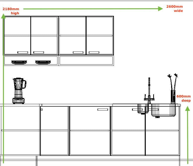 Modern Corner Tia Starter Kitchen - Cupboards Flatpack DIY - UCAN